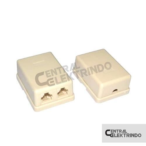 Jual ROSET TELEPON 2 HOLE Roset Terminal 2 Lubang / dua Cabang RJ11 ...