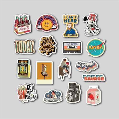 Jual STICKER RETRO VINTAGE / STICKER PACK HELM LAPTOP VINYL / STIKER ...