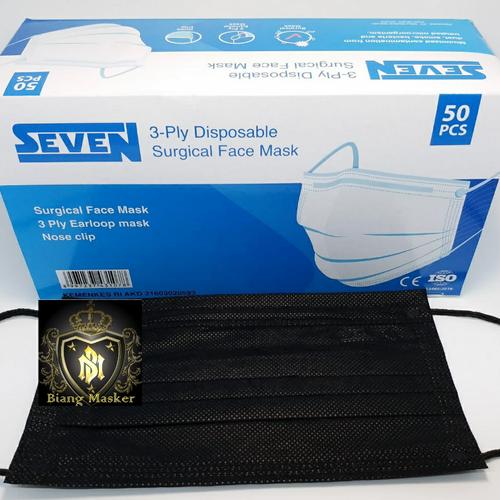 Jual Masker Medis 3 ply merk Seven kemenkes seri Black - Jakarta Barat ...