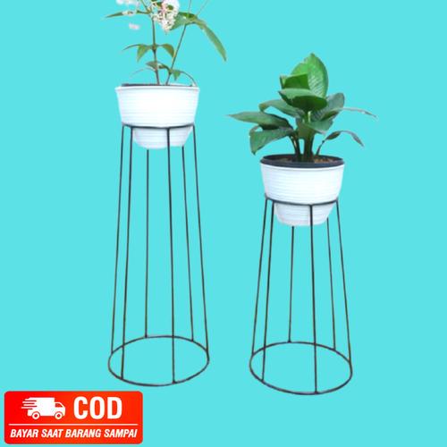 Jual Penyangga Pot Tanaman Bunga Hias 2 Sisi / Standing Planter Holder ...