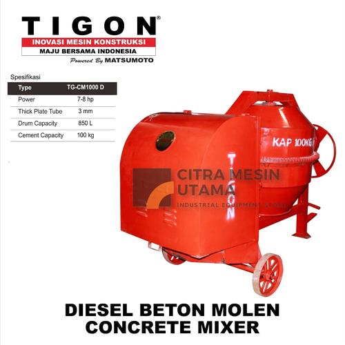 Jual Mesin Molen Diesel Beton Concrete Mixer 850 L Tigon TG-CM1000 D - Jakarta Barat - Citra ...