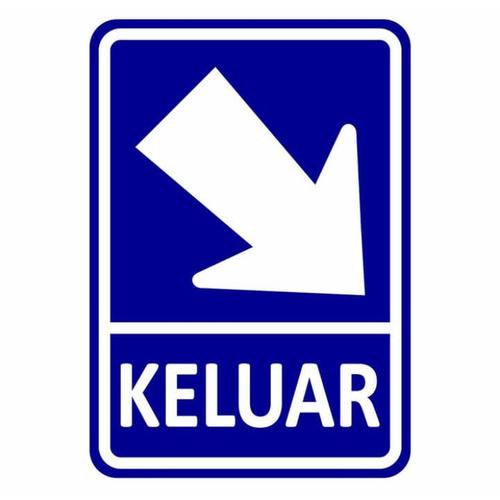 Jual Plang Rambu Keluar Panah Bawah Alumunium Plat - 30cm X 45cm - Kab ...