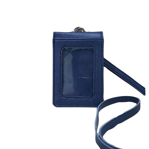 Promo Lanyard Kulit Magnet ID Card Holder Name Tag Kulit Mewah Biru ...