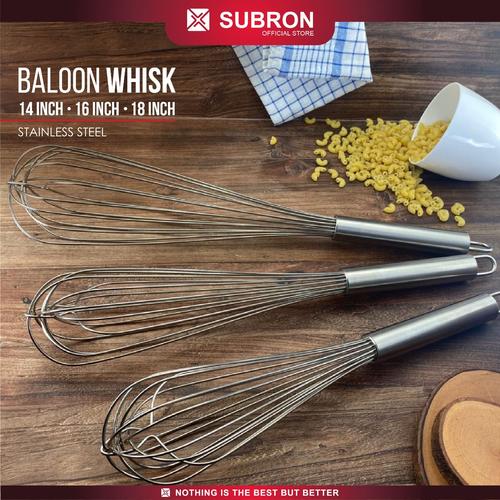 Promo SUBRON Baloon Whisk Kocokan Telur Manual Stainless Steel 14/16/18 ...