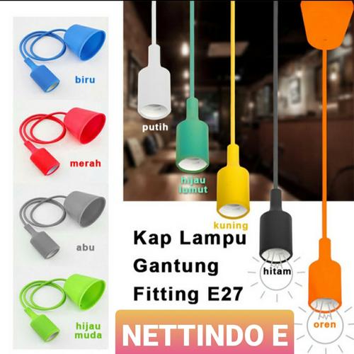 Jual Cup Hanging Lamp/Kap Lampu Gantung Fitting E27 Plastik 1m/1 meter ...