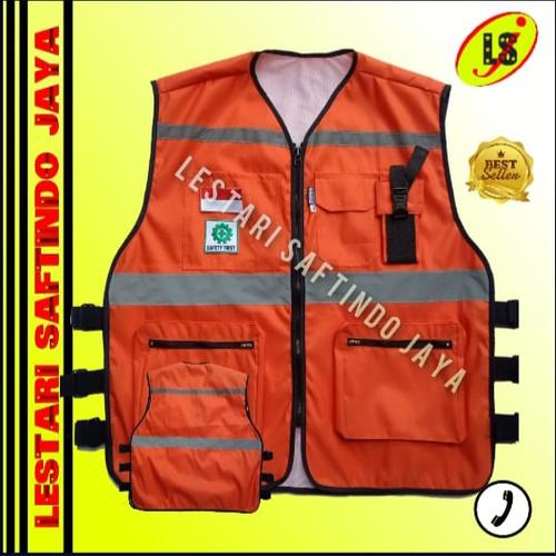 Jual ROMPI SAFETY VEST TASLAN ORANGE-ROMPI SAFETY PROYEK-ROMPI KERJA ...