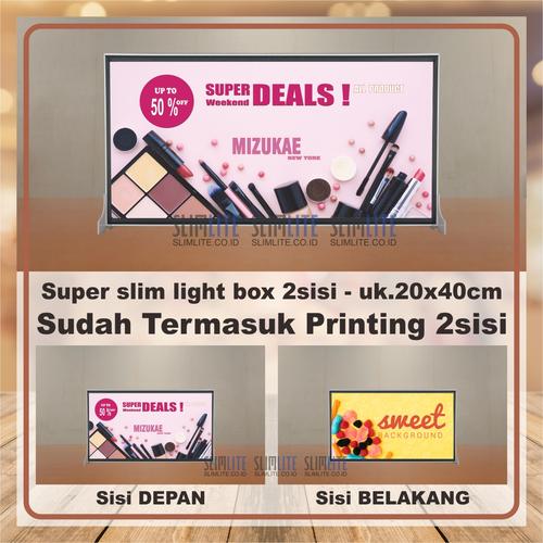 Jual Super Slim Light box 2sisi 20x40cm+print - LED Neon Box menu ...