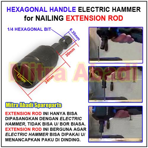 Jual Hexagonal Handle ELECTRIC HAMMER for NAILING Extension Rod ...