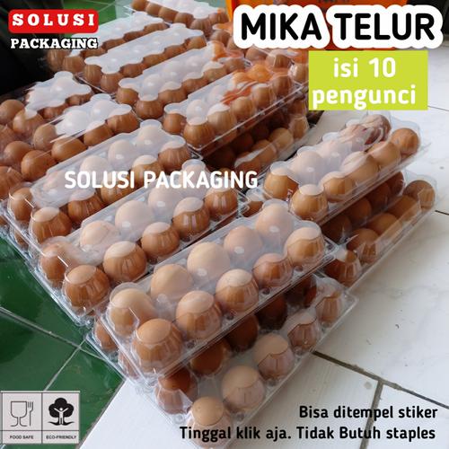 Jual MIKA TELUR ISI 10 DENGAN TUTUP PENGUNCI / EGG TRAY / TRAY TELUR ...