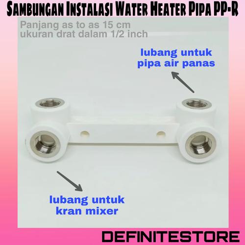 Promo Sambungan Instalasi Water Heater Pipa PPR Putih Double Knee Drat ...