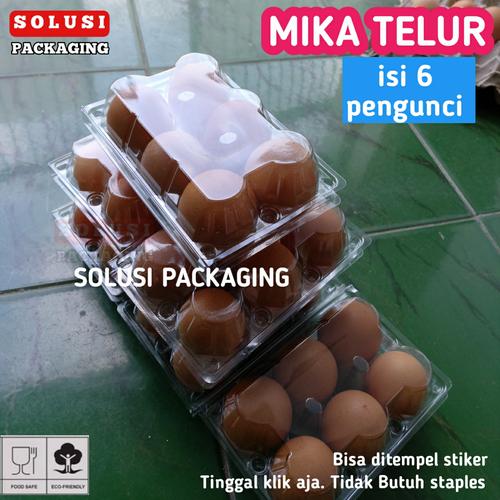 Jual MIKA TELUR ISI 6 DENGAN TUTUP PENGUNCI / EGG TRAY / TRAY TELUR ...