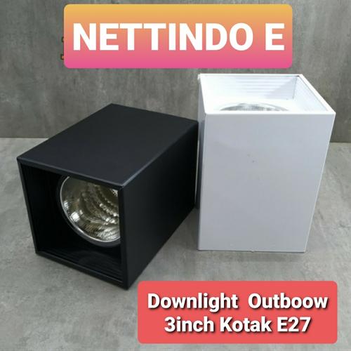 Jual DOWNLIGHT OUTBOW 3.5 INCH KOTAK OB 3INCHI BODY HITAM/ PUTIH FITING ...