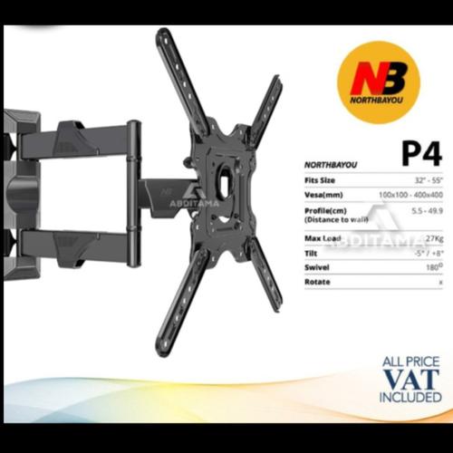 Promo Bracket TV Monitor LED LCD North Bayou NB P4 NBP4 32"-55" Tilt ...