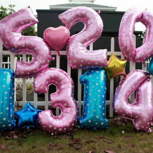 Jual balon angka jumbo pink 80 cm / balon foil angka jumbo pink 80 cm ...