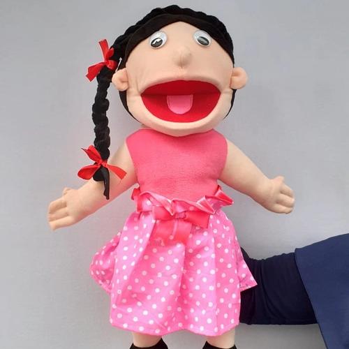 Jual Boneka Tangan Muppet Karakter Adik Cewek Pakai baju pesta |hand ...