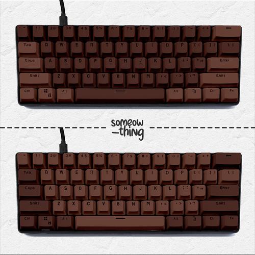 Jual Keycaps Set Dark Brown & Brown PBT Backlit - 104 Keys - OEM ...