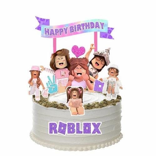 Jual Roblox Girl Purple Topper Cake Birthday/Hiasan Kue Ulang Tahun ...