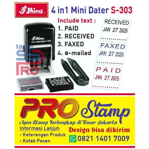 Jual Stempel Tanggal / Dater Otomatis Shiny S303 4in1 ( Mini Dater ...