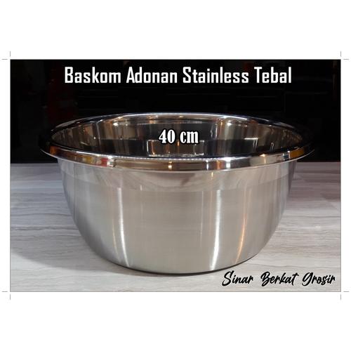 Jual Baskom Adonan Stainless Tebal / Mixing Bowl Stainless Lebar 40cm ...