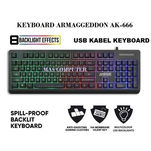 Jual Keyboard Gaming Armaggeddon AK666 KALASHNIKOF SPILL PROOF RGB ...