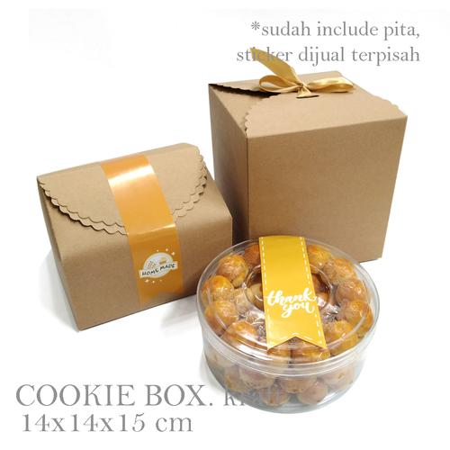 Jual COOKIE BOX 14x14x15cm: TOPLES KUE 500gr / box kue hampers / box ...