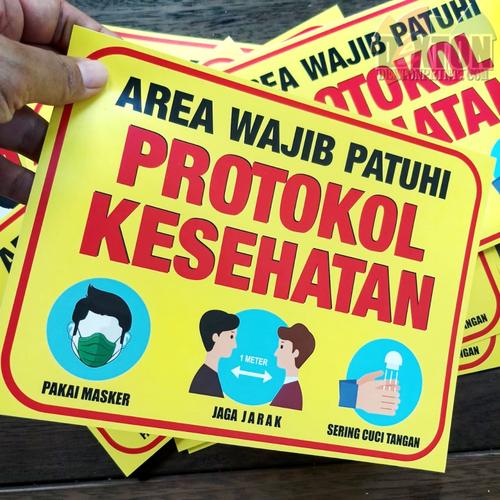 Jual Stiker Sticker Label area wajib protokol kesehatan covid 3M sign ...