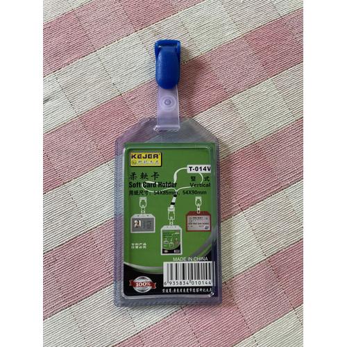 Jual Name tag id card holder single card plus jepit penjepit kerang ...