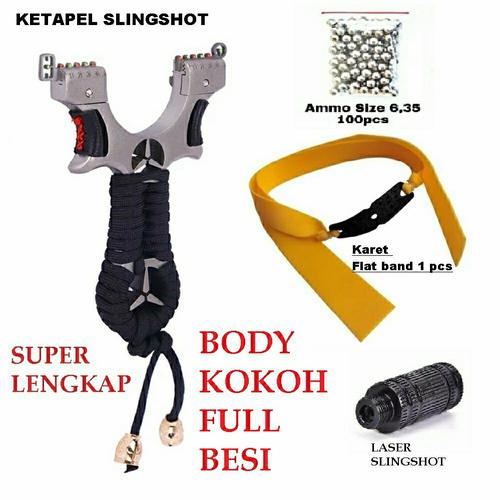Jual Ketapel slingshot hunting plus karet bola besi bonus laser - krt1 ...