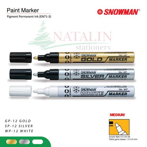 Jual Spidol Snowman Paint Marker Medium - Gold/Silver/White / Permanen ...