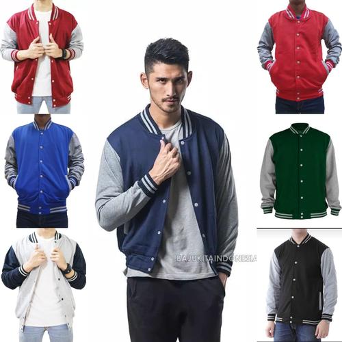 Jual JAKET SWEATER VARSITY BASEBALL POLOS KANCING PRIA WANITA KEREN ...