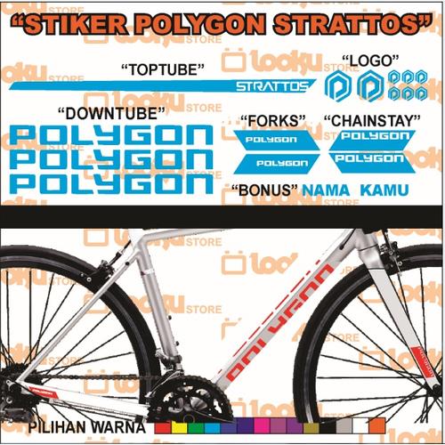 Jual stiker sticker polygon sepeda strattos roadbike frame - Putih ...