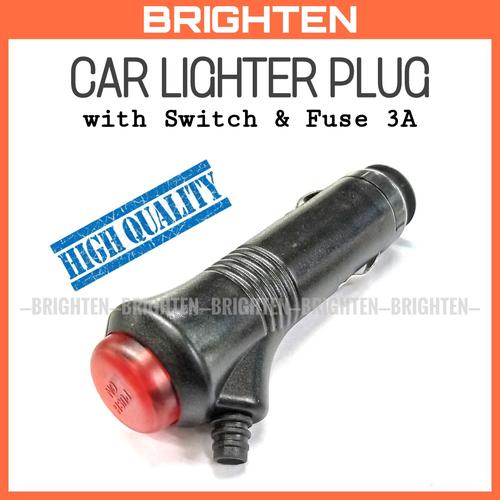 Jual Car Lighter Plug with Switch and Fuse 3A Jack Lighter Male - Kota ...