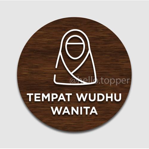 Jual Sign Tempat Wudhu Wanita Kayu Modern 20cm | Sign Board Wudhu ...