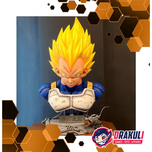 Promo Statue Bust Dragon Ball Z 1:1 Super Saiyan Vegeta (Yellow Hair ...