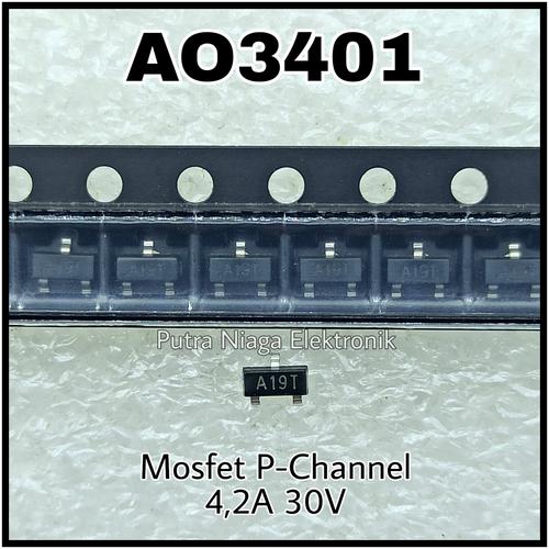 Jual AO3401 SMD Power Mosfet P Channel SOT23 / AO 3401 P-Ch 4,2A 30V - Kota Bandung - Putra ...