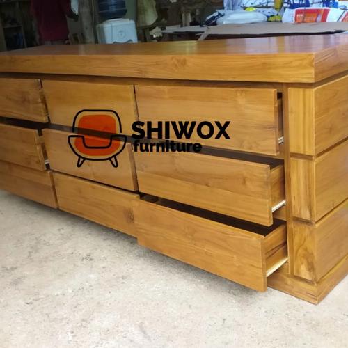 Jual Buffet tv tv Minimalis modern mewah 9 laci Bahan kayu jati Ukuran ...