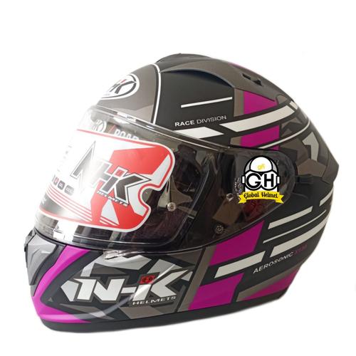 Jual HELM NHK FULL FACE NHK GP PRIME MOTIF AEROSONIC BLACK PURPLE DOFF ...
