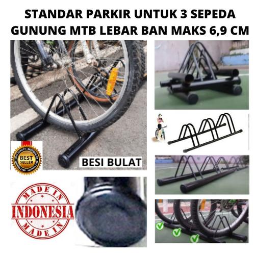 Jual MTB 7cm Bike Stand Parkir 3 Sepeda Gunung Besi Bulat Paddock ...