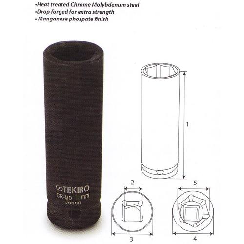 Jual MATA SOCK DEEP IMPACT 1/2 INCH uk. 8-19 MM 6PT TEKIRO SOK SHOCK ...