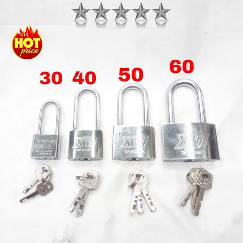 Jual GEMBOK NEKEL 30 40 50 60 MM 30MM 40MM 50MM 60MM LEHER PANJANG ...