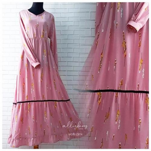 Jual gamis wolfis khabira pink renda hitam allizberry - Kab. Lumajang ...