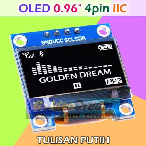 Jual OLED 0.96 inch 4 Pin I2C IIC Display White Arduino LCD 128x64 0.96 ...