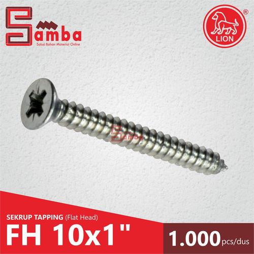 Jual Skrup Tapping FH (Flat Head) "LION" 10 x 1 | ISI 1000 PCS/DUS ...