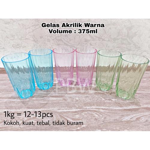 Jual Gelas Akrilik Warna 375ML / Gelas Plastik Warna - Merah Muda - Kab ...