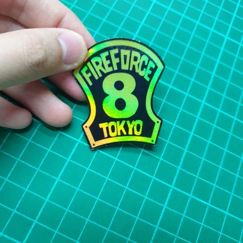 Jual Sticker Hologram Anime - PSH420 - Logo Anime - Fire Force ...