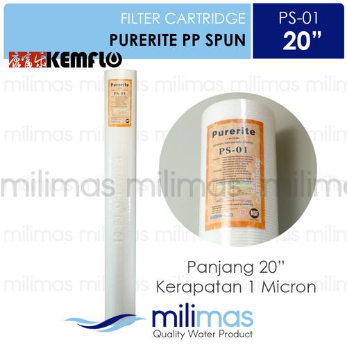 Jual KEMFLO - PP Spun 20 Inch 1 Micron - Purerite Cartridge Sedimen ...