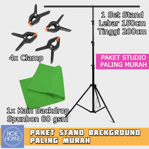 Jual Stand Backdrop 150 x 200 bonus Kain Green Screen Background ...