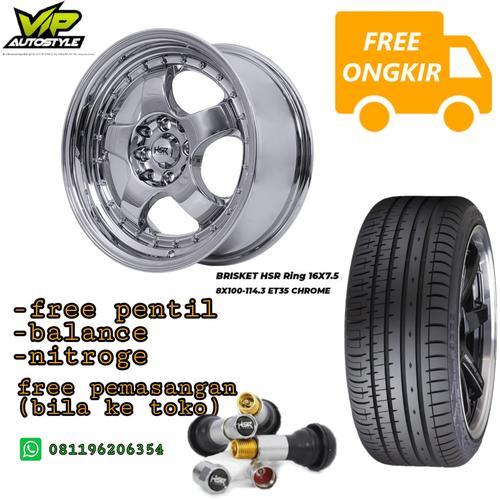 Jual Velg Mobil Chrome R16 HSR BRISKET Plus Ban Buat Xenia, Brio, City ...