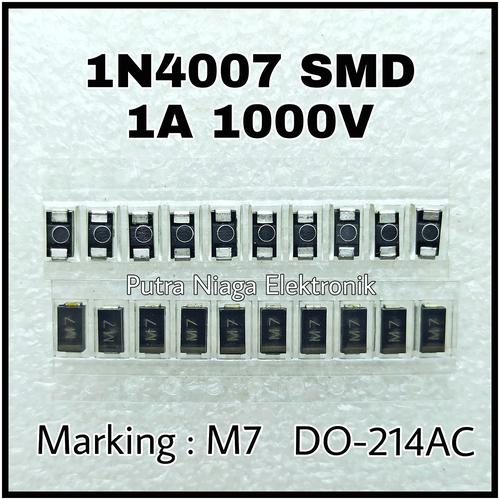 Jual Dioda M7 1N4007 Chip Kecil 1A 1000V DO214 / IN4007 DO-214AC 1N ...