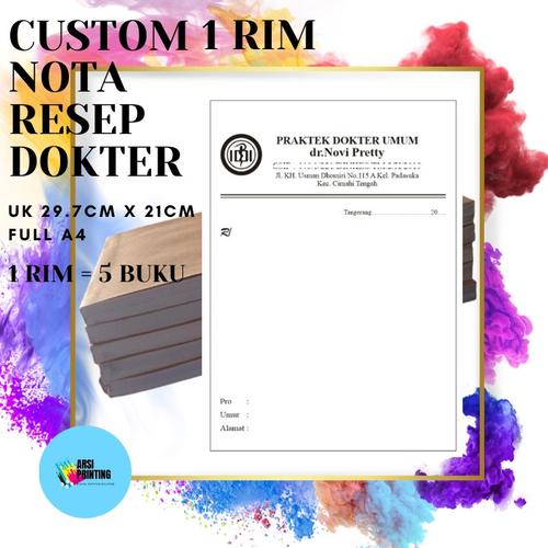 Jual CUSTOM NOTA RESEP DOKTER UKURAN FULL KERTAS HVS A4 (1 RIM / 5 BUKU ...